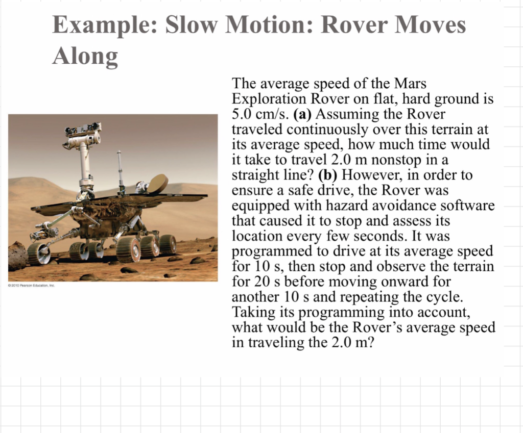 Solved Example: Slow Motion: Rover Moves Along The average | Chegg.com