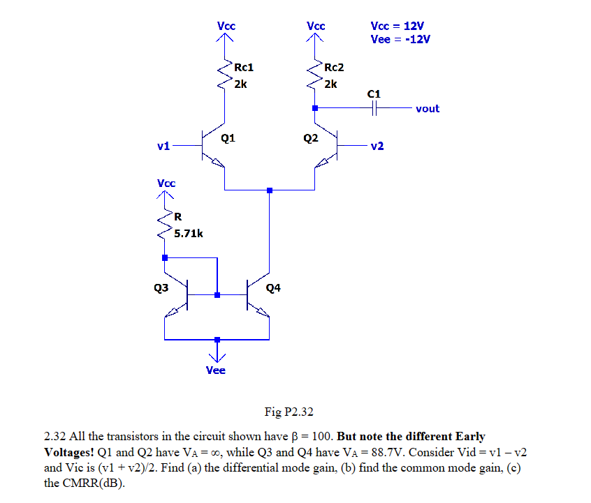 Solved Fig P2.32 2.32 All the transistors in the circuit | Chegg.com