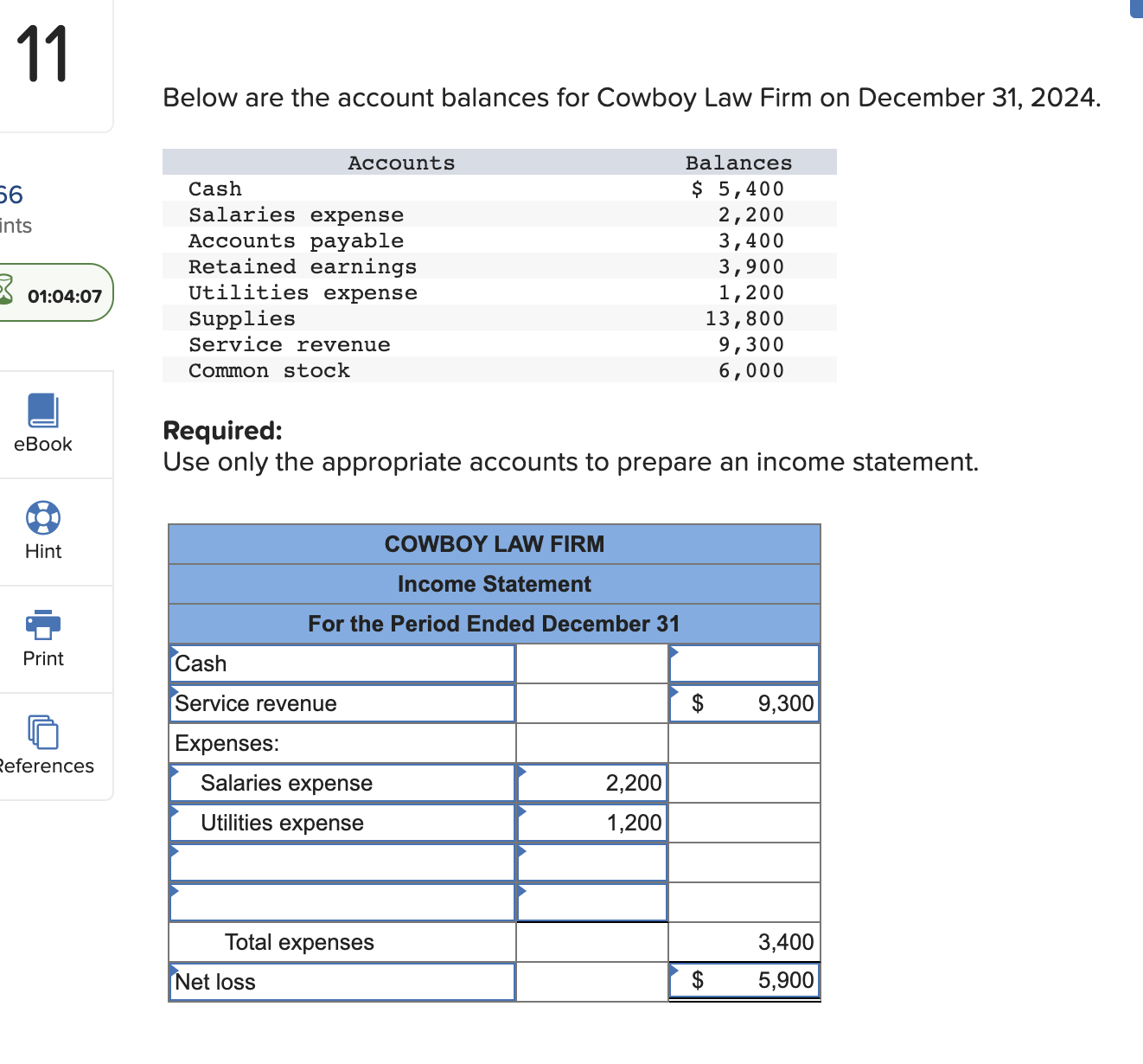 Solved Below are the account balances for Cowboy Law Firm on | Chegg.com