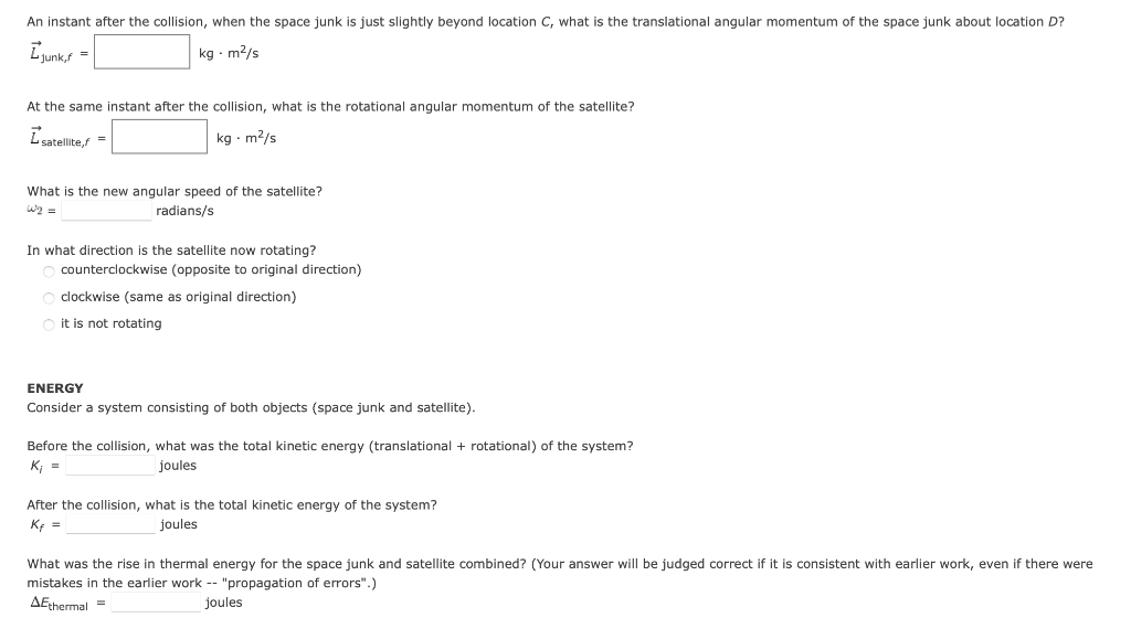 Solved A spherical satellite of radius 4.8 m and mass M=205 | Chegg.com
