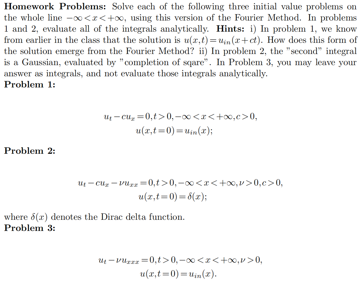 Solved Homework Problems: Solve each of the following three | Chegg.com