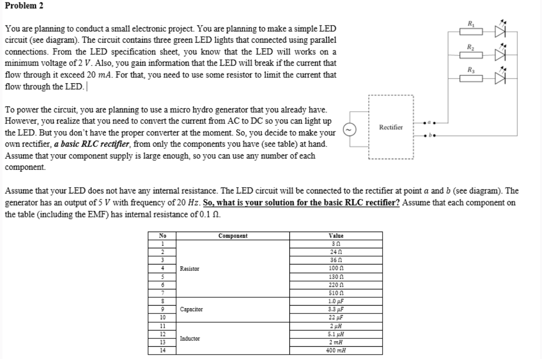 Solved Assume that your LED does not have any internal | Chegg.com