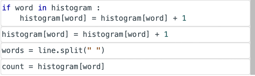 Solved Rearrange the following lines of code to produce a | Chegg.com