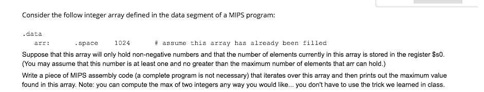 Solved Consider the follow integer array defined in the data | Chegg.com
