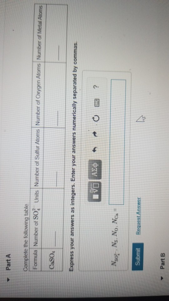 Solved Part A Complete the following table. Formula Number | Chegg.com