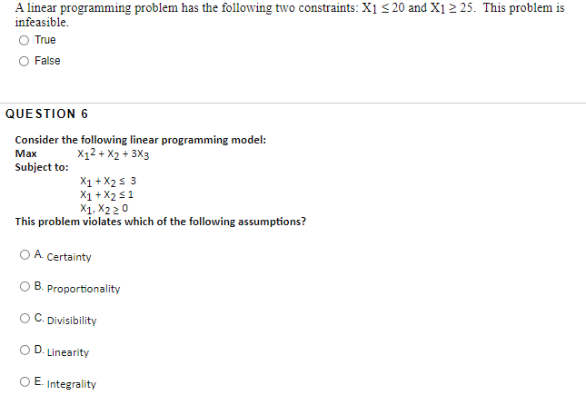 Solved A linear programming problem has the following two | Chegg.com