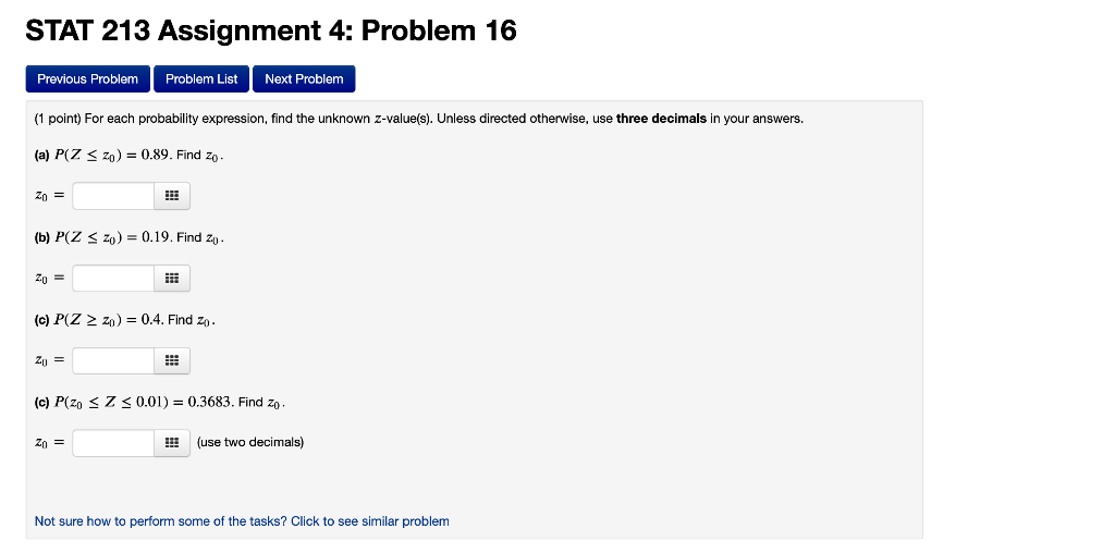 Solved STAT 213 Assignment 4: Problem 16 Previous Problem | Chegg.com