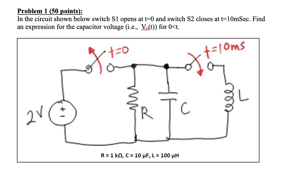 Solved Problem 1 ( 50 ﻿points):In ﻿the circuit shown below | Chegg.com