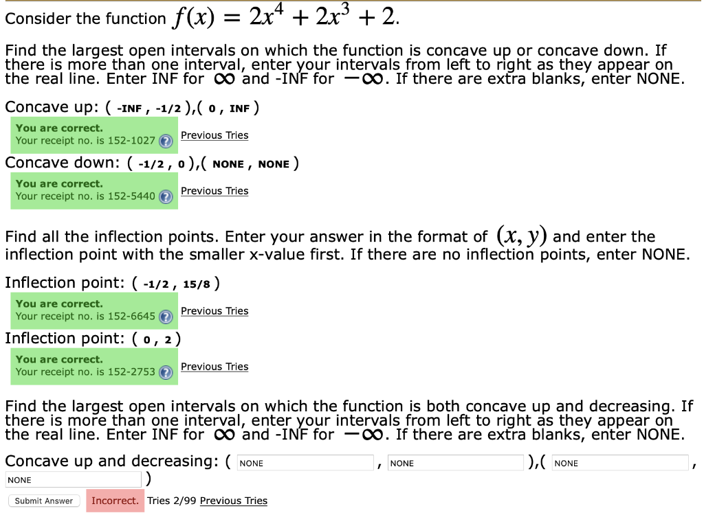 Solved Consider the function f(x) = 2x4 + 2x3 + 2 Find the | Chegg.com