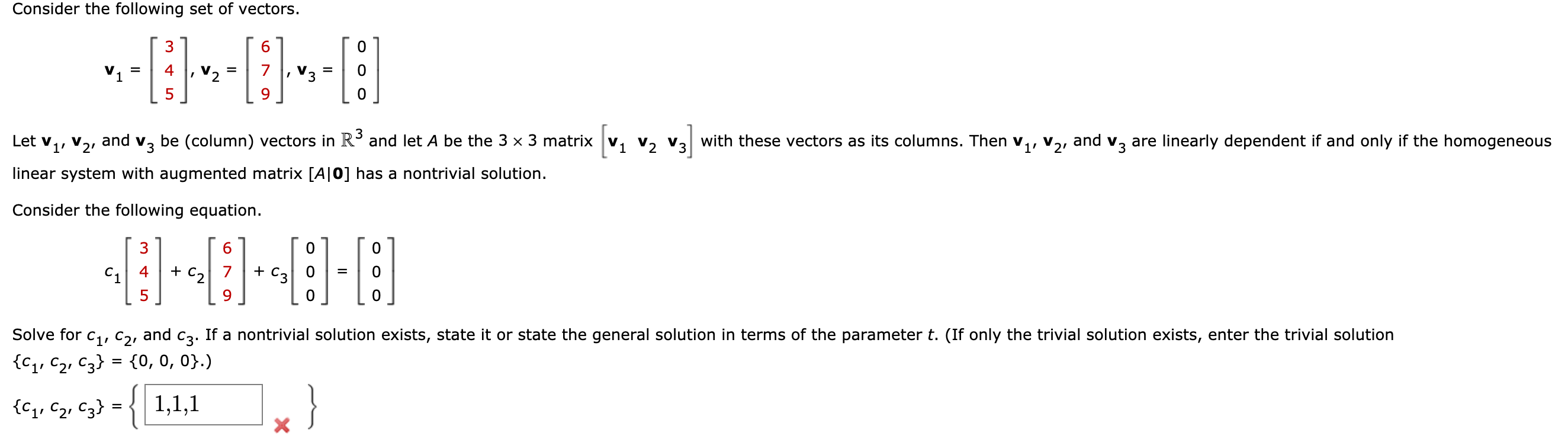 Solved Consider the following vectors. 1 0 1 --(3) u1 , u2 [ | Chegg.com
