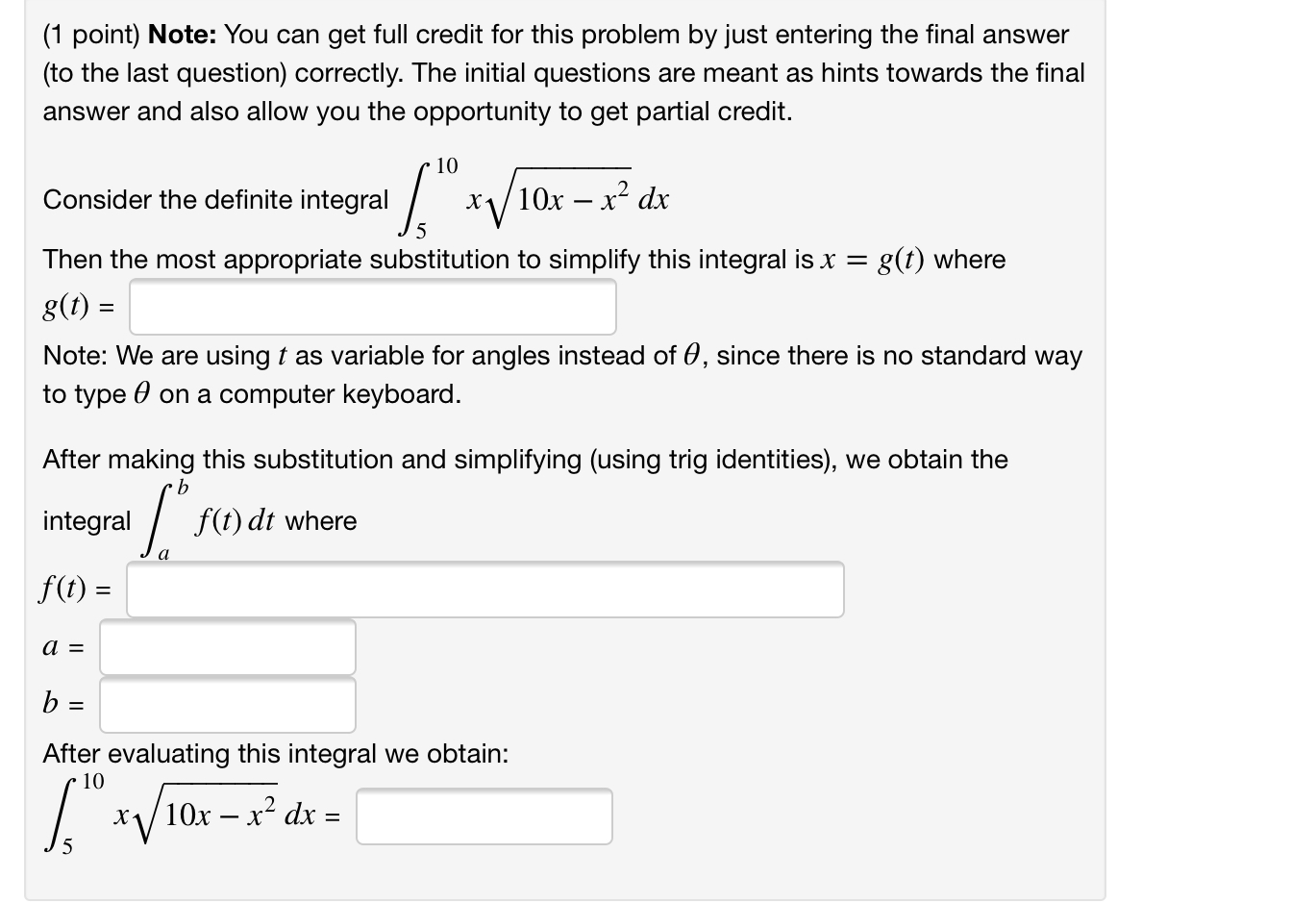 Solved Note: You can get full credit for this problem by | Chegg.com Solved Note: You can get full credit for this problem by | Chegg.com