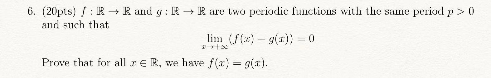 Solved f:R→R ﻿and g:R→R ﻿are two periodic functions with the | Chegg.com