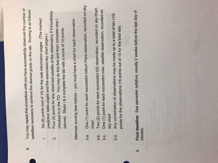 Solved ARTIFICIAL SATELLITE OBSERVING LAB Astronomy 101a1020 | Chegg.com