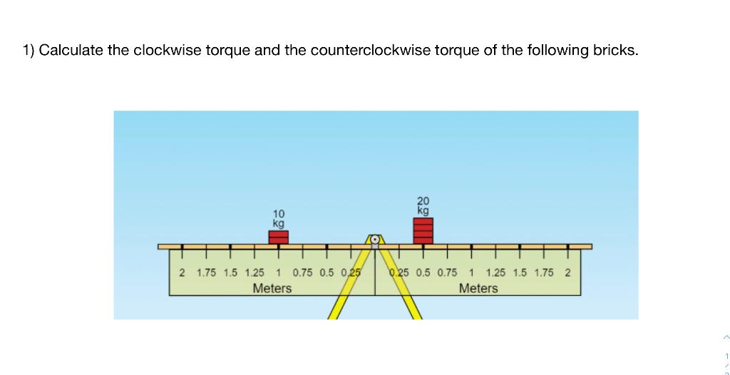 Solved 1) Calculate the clockwise torque and the | Chegg.com