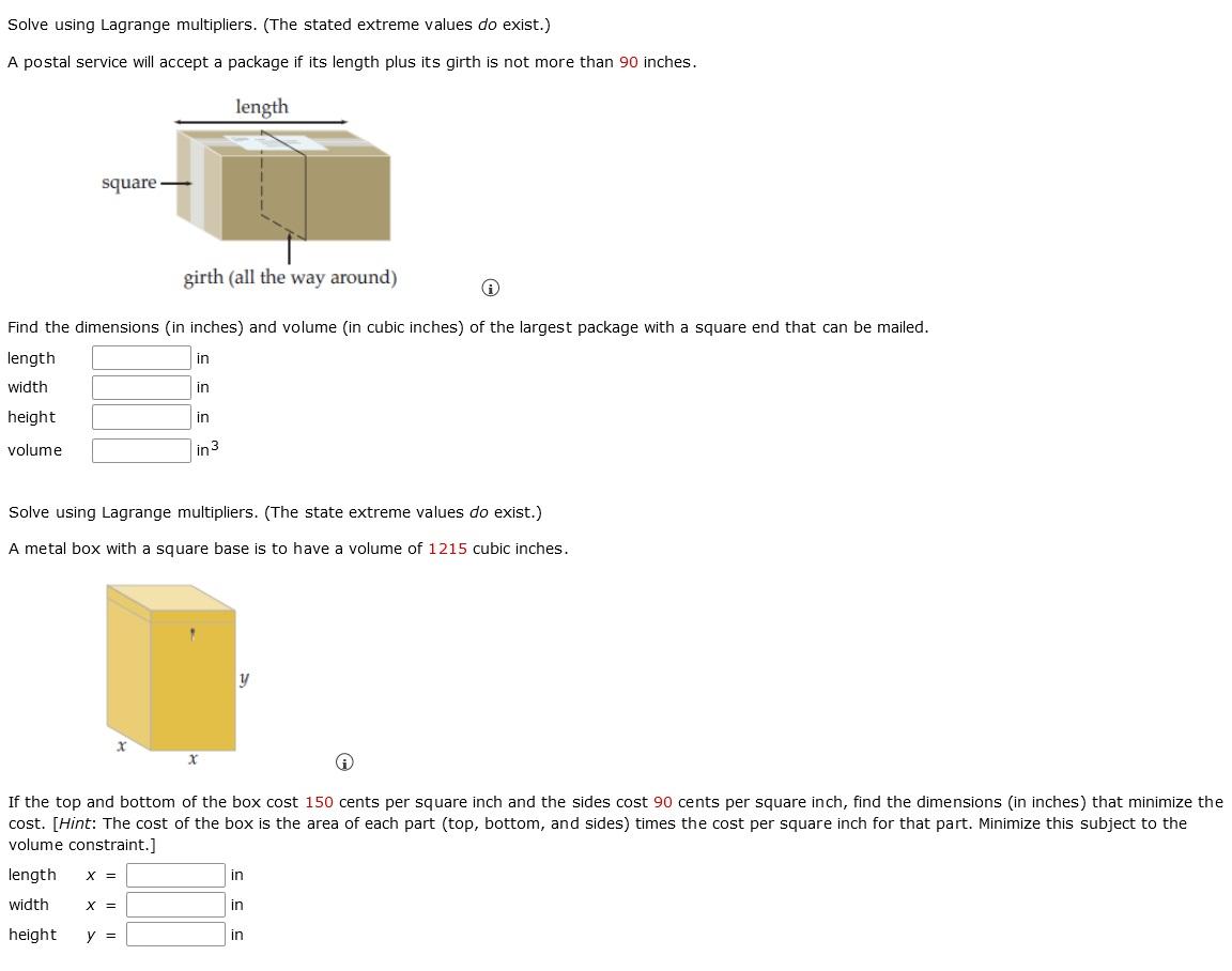 Solved Solve Using Lagrange Multipliers The Stated Extreme