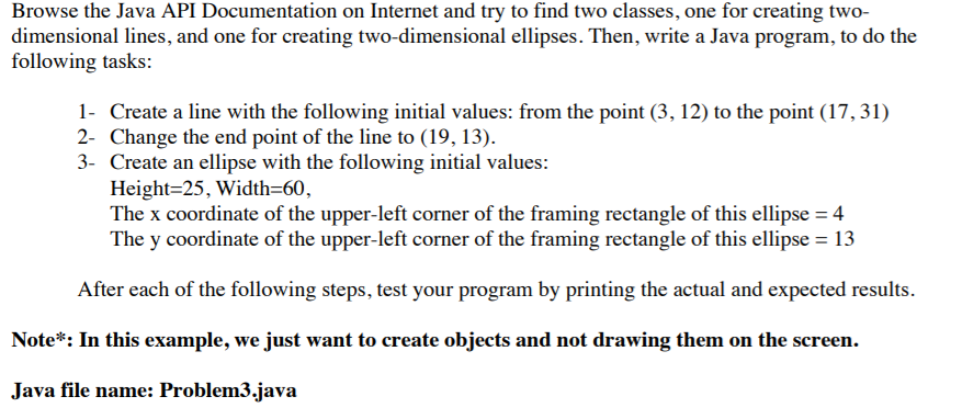 Solved Browse the Java API Documentation on Internet and try | Chegg.com