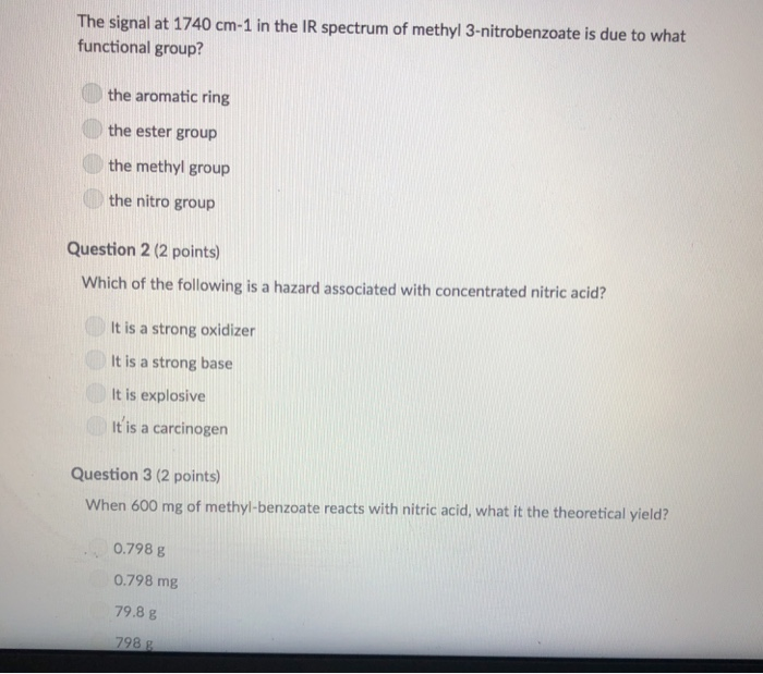 Solved The signal at 1740 cm-1 in the IR spectrum of methyl | Chegg.com
