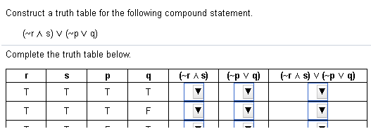 Solved Construct a truth table for the following compound | Chegg.com