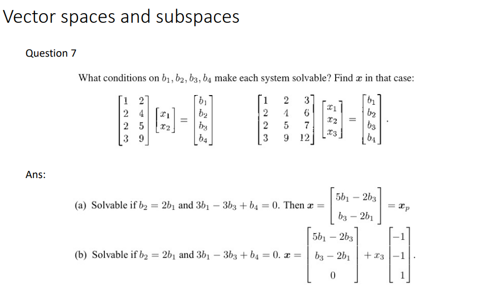 Solved Vector spaces and subspaces Question 7 What | Chegg.com