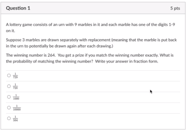Solved A lottery game consists of an urn with 9 marbles in | Chegg.com