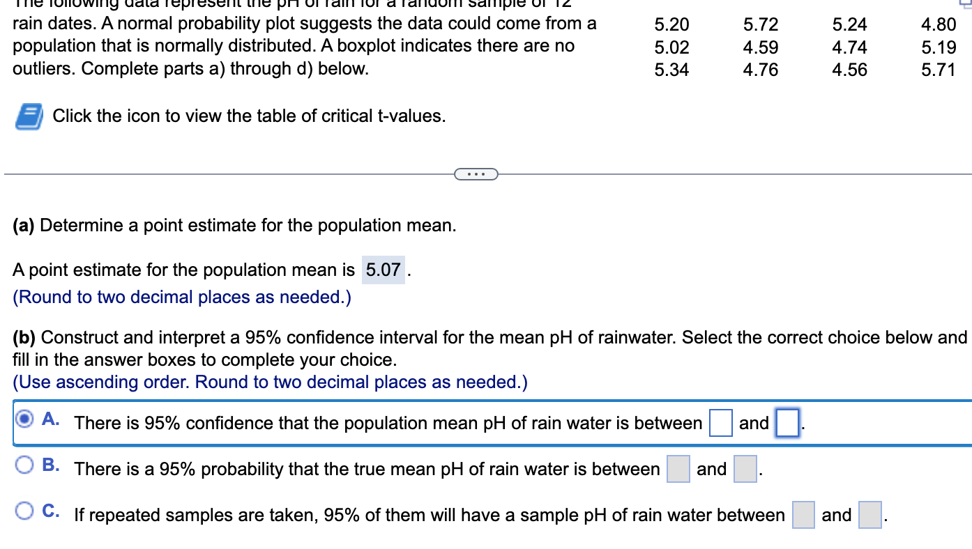 Solved Click the icon to view the table of critical | Chegg.com