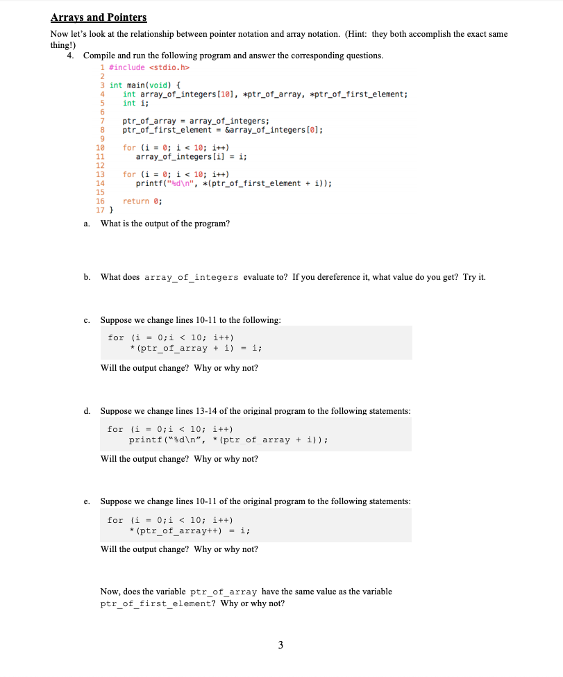 CpSc 1111 Lab 12 Pointers Overview Pointers are an | Chegg.com