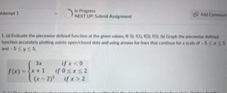 Solved 1. (a) ﻿Evaluate the piecewise defined function at | Chegg.com