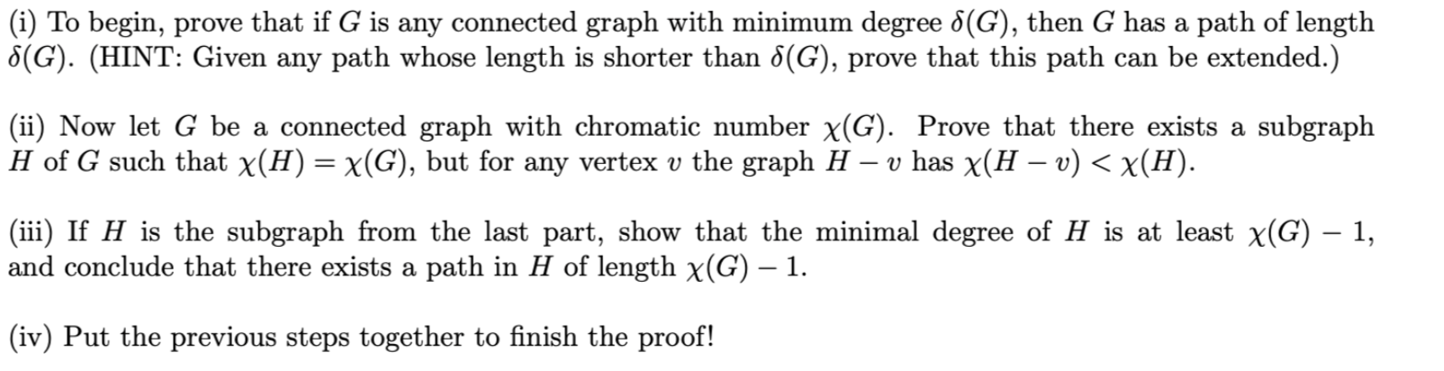 Solved Let G be a connected graph, and write τ(G) for the | Chegg.com