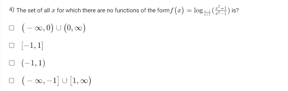 Solved 4) The set of all x for which there are no functions | Chegg.com
