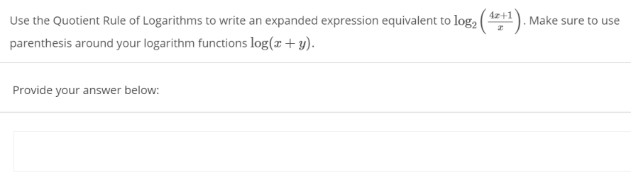 Solved Use the Quotient Rule of Logarithms to write an | Chegg.com