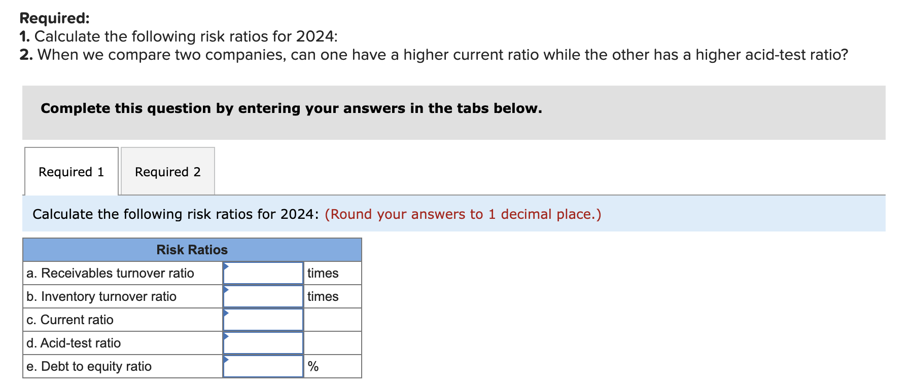 Solved Exercise 12-7 (Algo) Calculate risk ratios (LO12-3) | Chegg.com