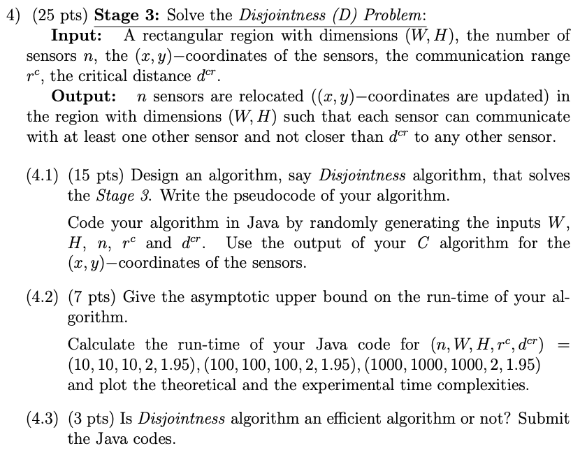 4) (25 pts) Stage 3: Solve the Disjointness (D) | Chegg.com