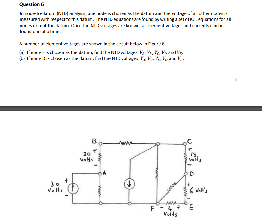 Solved Question 6 In node-to-datum (NTD) analysis, one node | Chegg.com