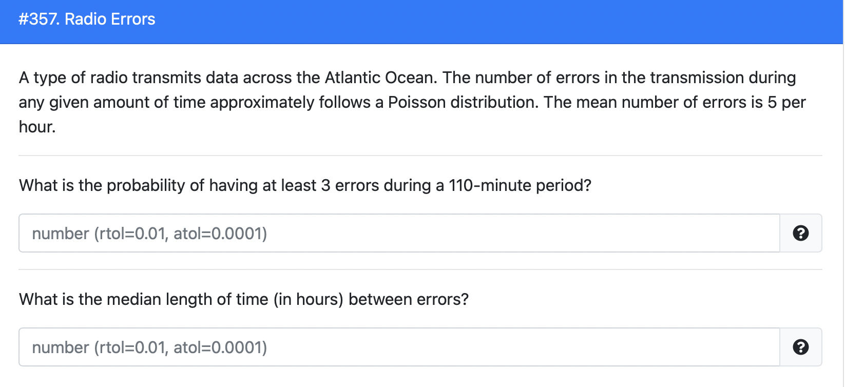 Solved #357. Radio Errors A type of radio transmits data | Chegg.com
