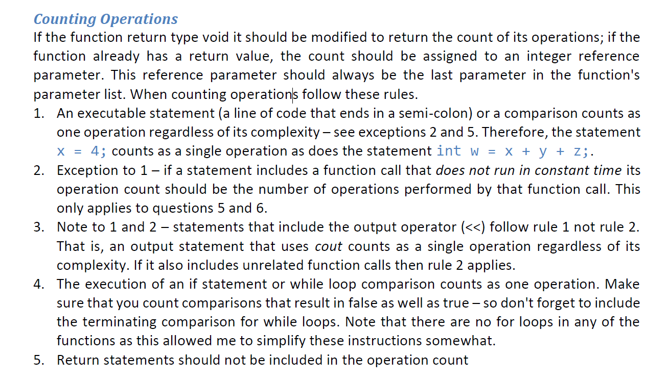 Solved Counting Operations If the function return type void | Chegg.com Solved Counting Operations If the function return type void | Chegg.com