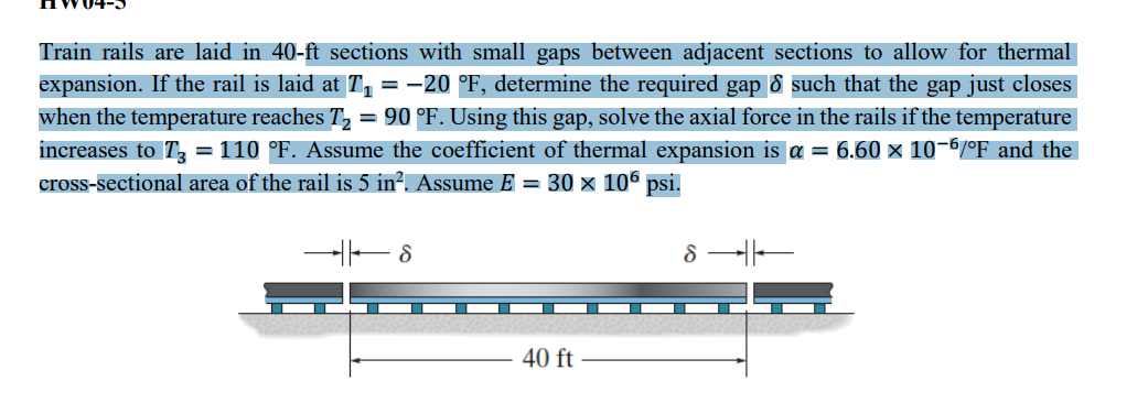 Solved Train rails are laid in 40-ft ﻿sections with small | Chegg.com