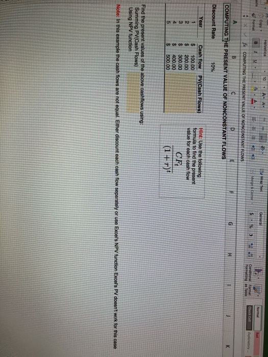 Solved Insert Page Layout Formulas Data Review View X Cut | Chegg.com
