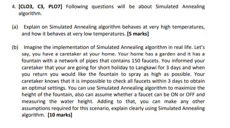 Solved 4. [CLO3, C3, PLO7] Following questions will be about | Chegg.com