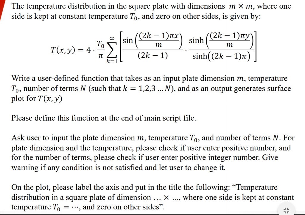Solved The temperature distribution in the square plate with | Chegg.com