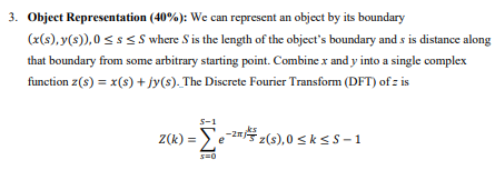 3. Object Representation ( 40% ): We can represent an | Chegg.com