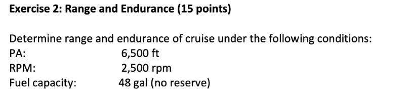 Solved Exercise 2: Range and Endurance (15 points) Determine | Chegg.com