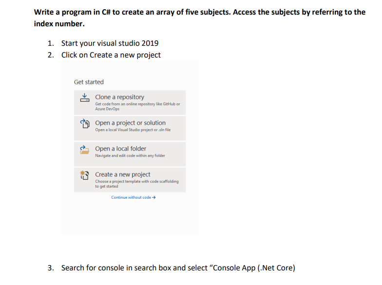 Solved Write a program in C# to create an array of five | Chegg.com