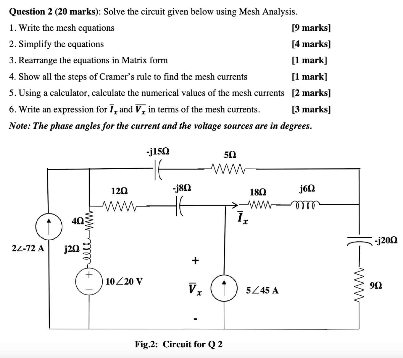 Solved Question 2 (20 ﻿marks): Solve the circuit given below | Chegg.com