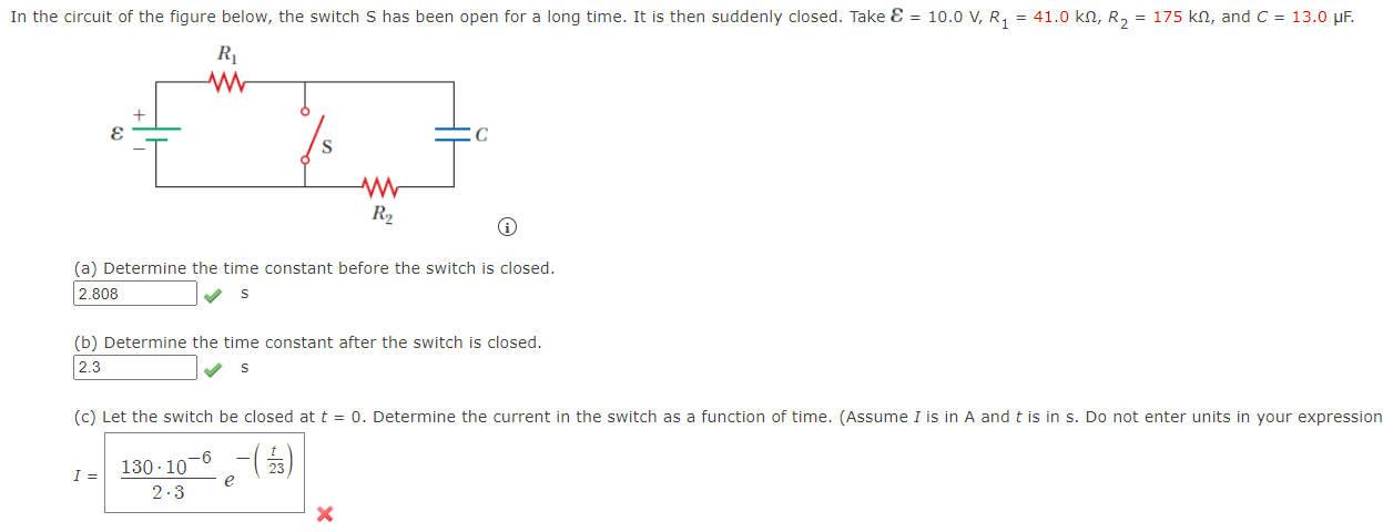 Solved In the circuit of the figure below, the switch S has | Chegg.com