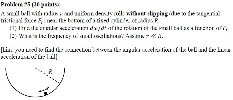 Solved Problem 5 20 Points A Small Ball With Radius R Chegg solved-problem-5-20-points-a-small-ball-with-radius-r-chegg