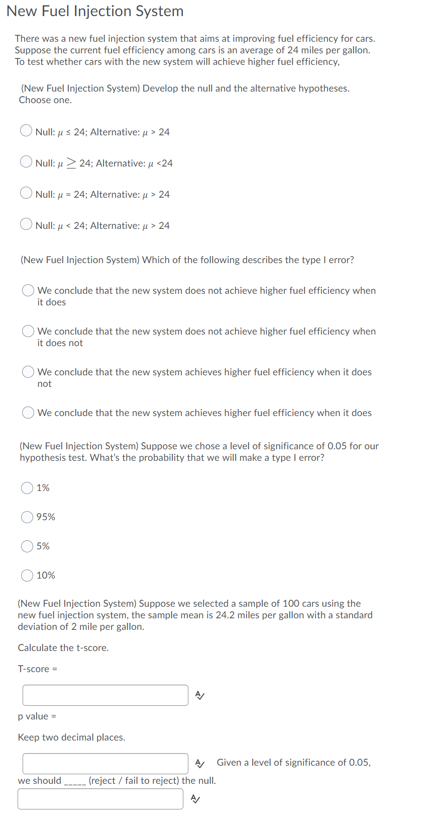 Solved New Fuel Injection System There was a new fuel | Chegg.com