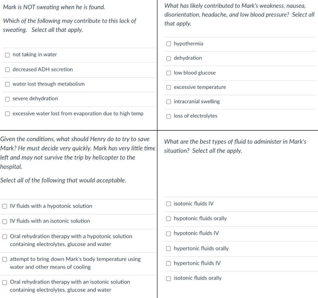 Solved Mark is NOT sweating when he is found. What has | Chegg.com