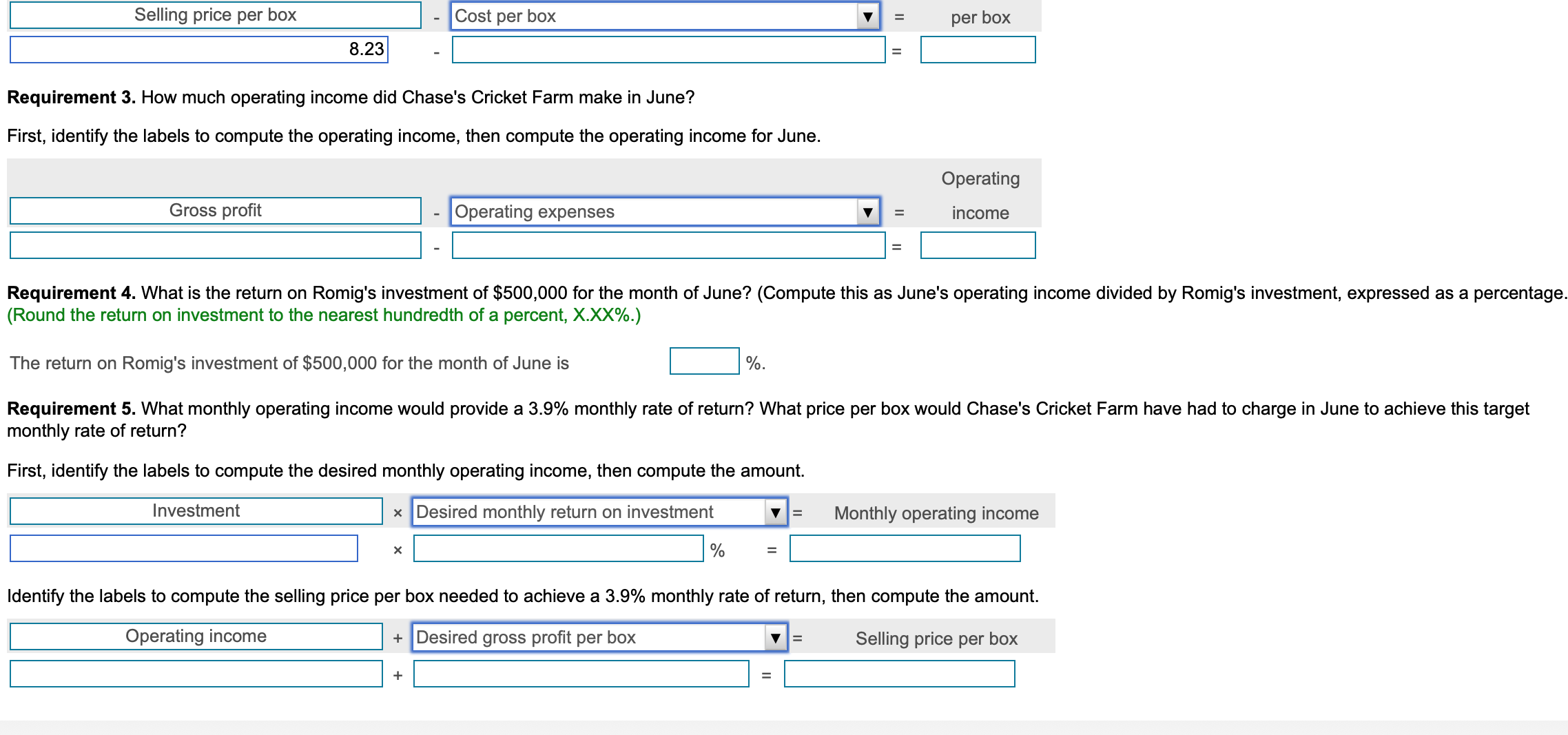 Solved Requirement 3. How much operating income did Chase's | Chegg.com