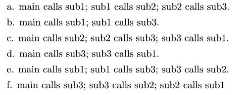 Solved Given the following calling sequences and assuming | Chegg.com