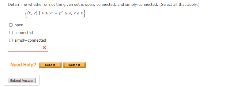 Solved Determine whether or not the given set is open, | Chegg.com